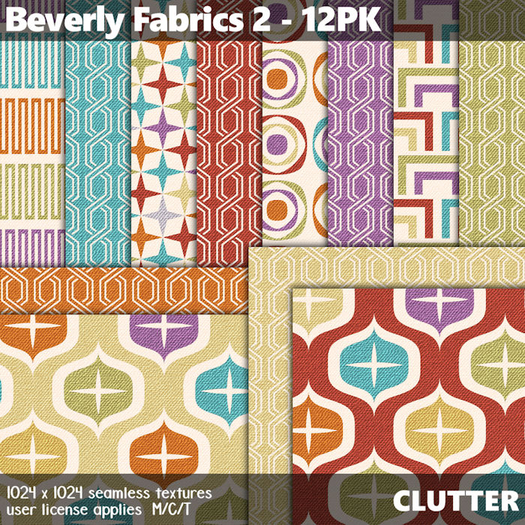 Second Life Marketplace - Clutter - Beverly Fabrics 2 - 12PK